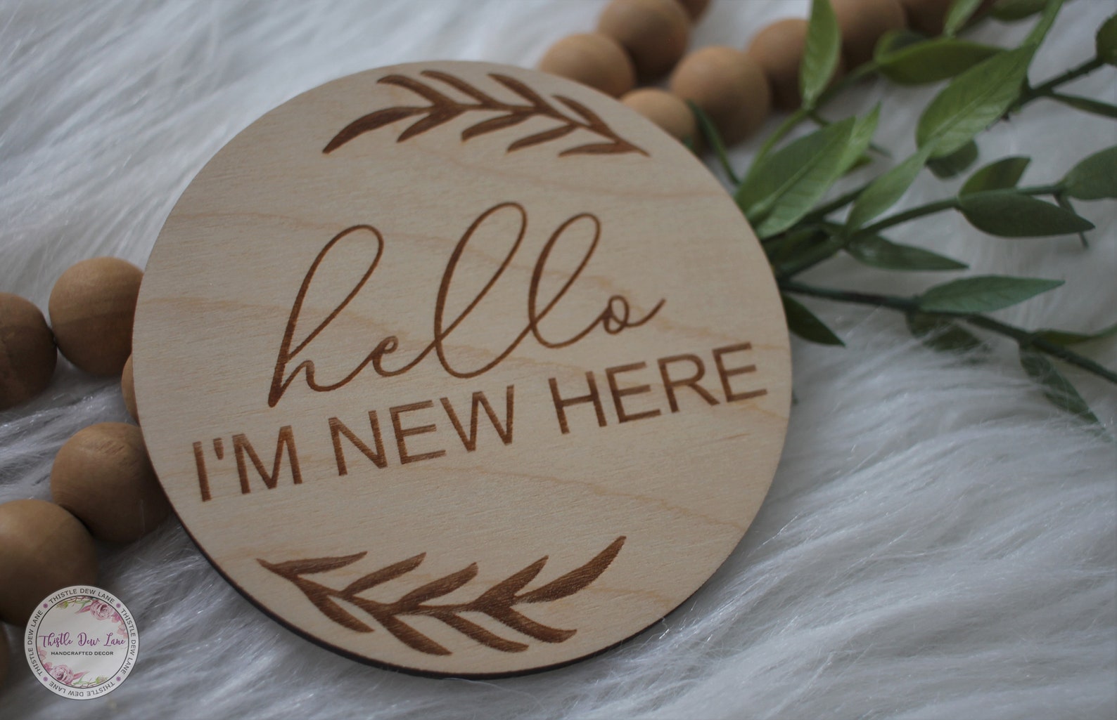 Hello I'm New Here Sign Engraved Baby Sign Newborn Birth - Etsy