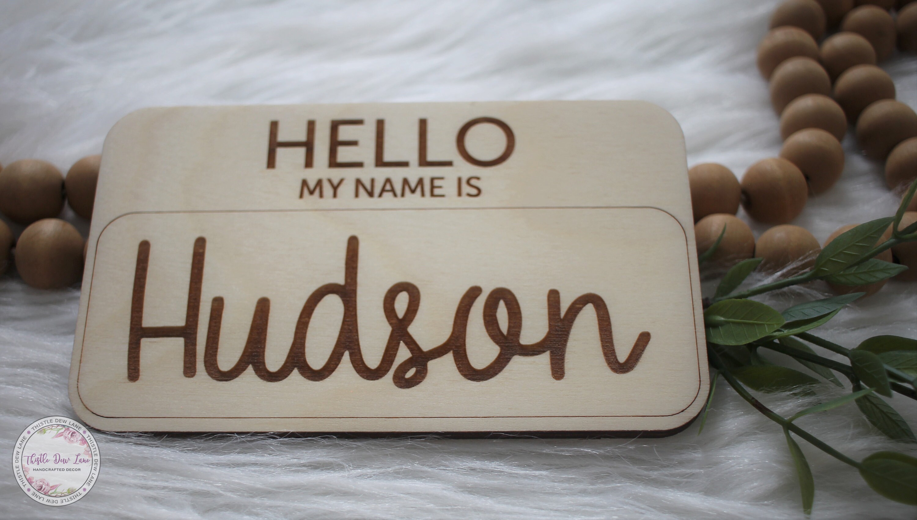 Hello My Name is Sign Engraved Nametag Sign Newborn Birth | Etsy