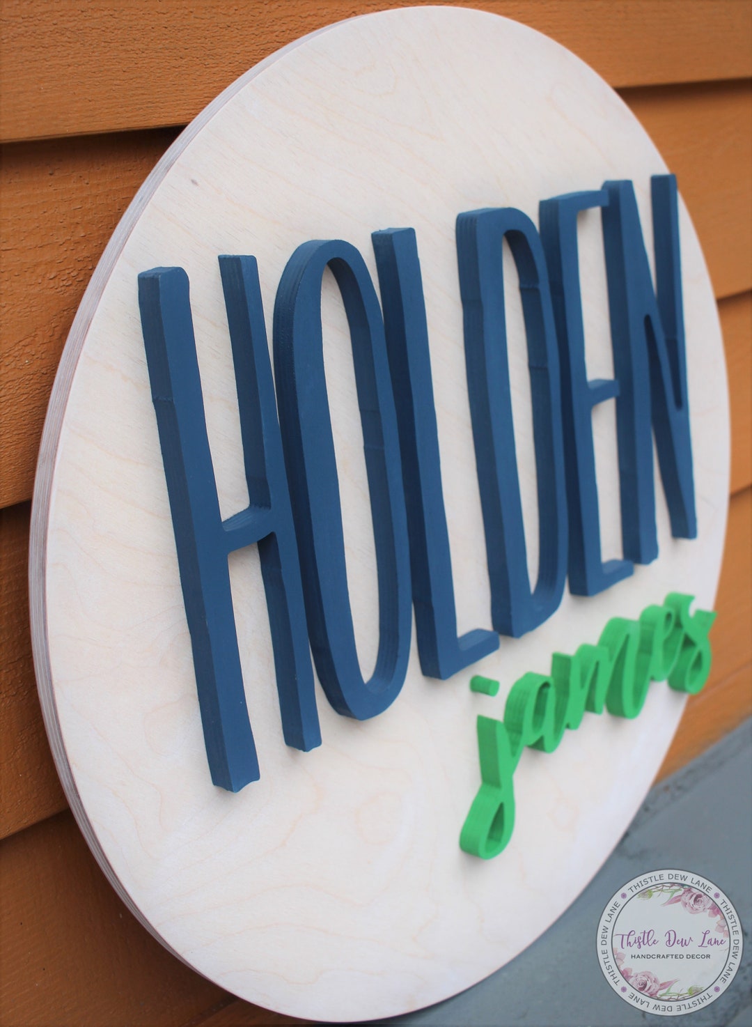 Custom 3D Wood Name Sign, Round Nursery Decor - Etsy