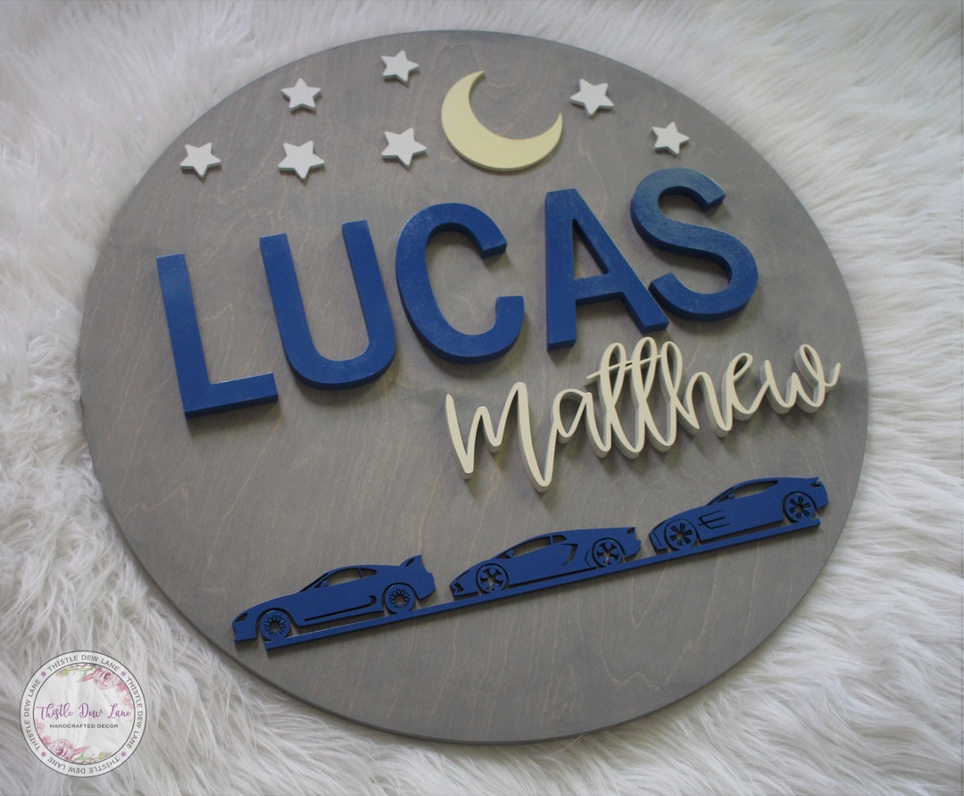 Race Car Nursery Name Sign: 3D Custom Kids Room Decor - Etsy