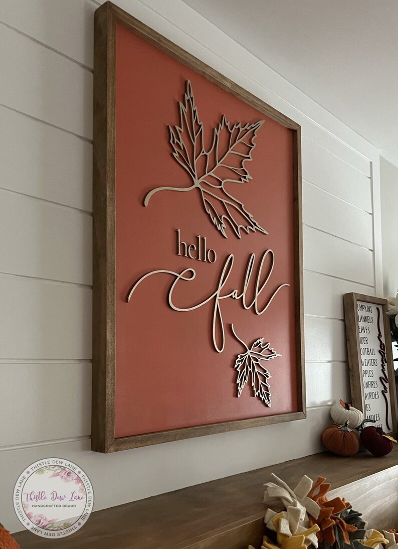 Hello Fall Sign, Wood Fall Sign, 3D Hello Fall Sign, Hello Fall, Fall ...