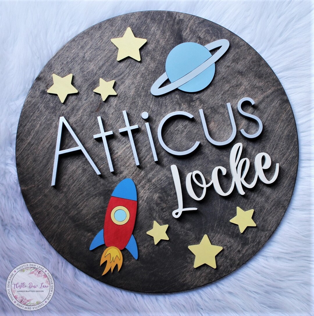 Space Name Sign, Space Wall Art, 3D Name Sign, Outer Space Decor ...