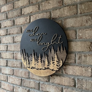All is Calm All is Bright Wood Sign, 3D Christmas Sign, All is Calm ...