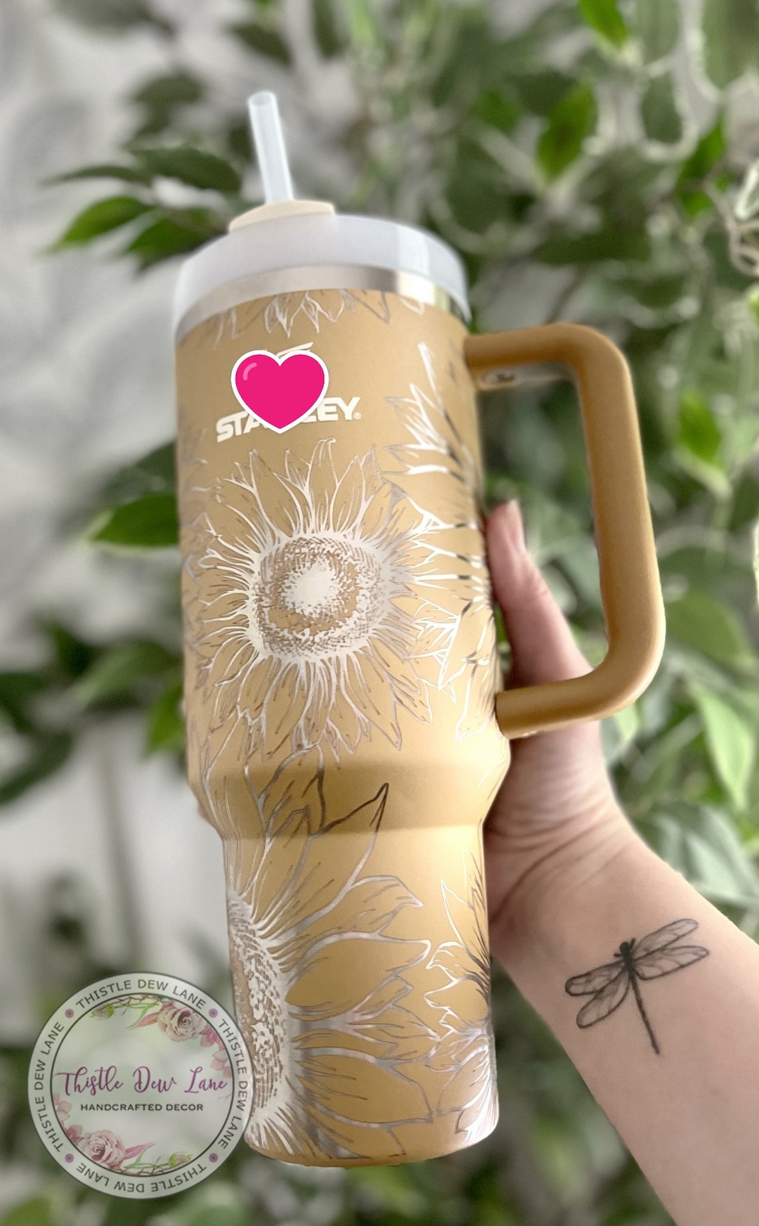Engraved Stanley Tumbler, Laser Engraved Stanley, Flower Tumbler ...