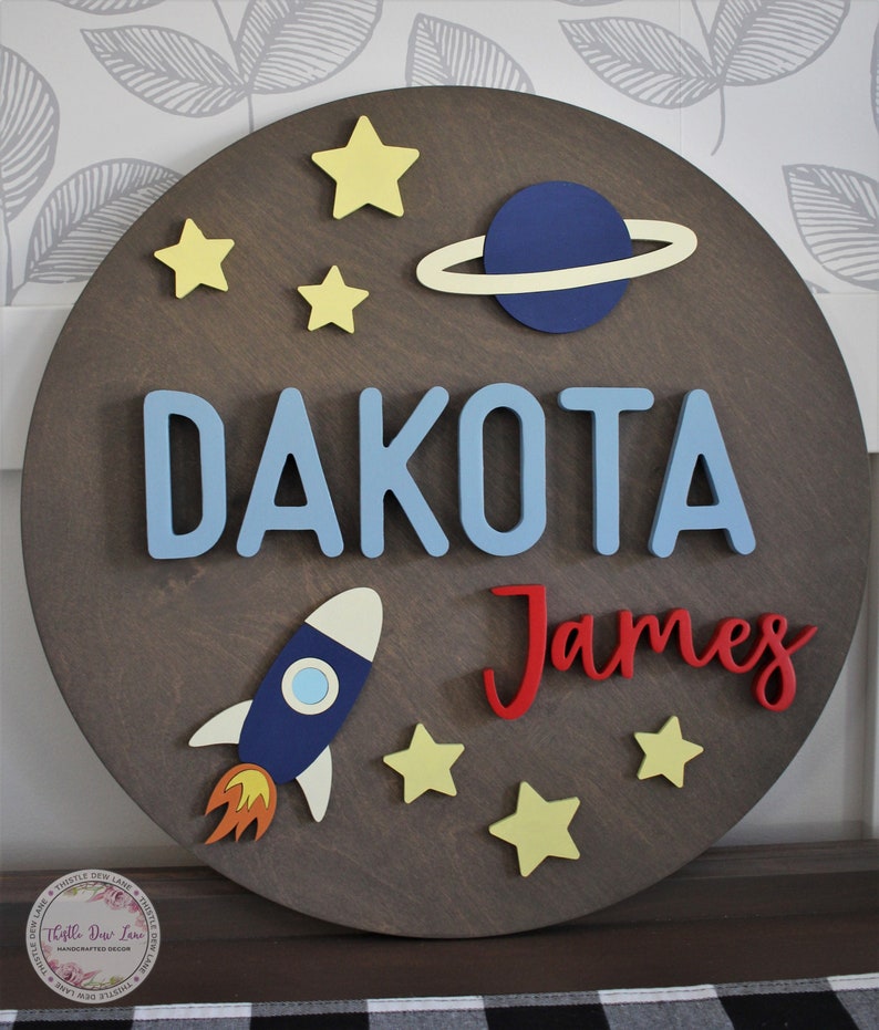 Custom Space Name Sign, 3D Outer Space Decor - Etsy