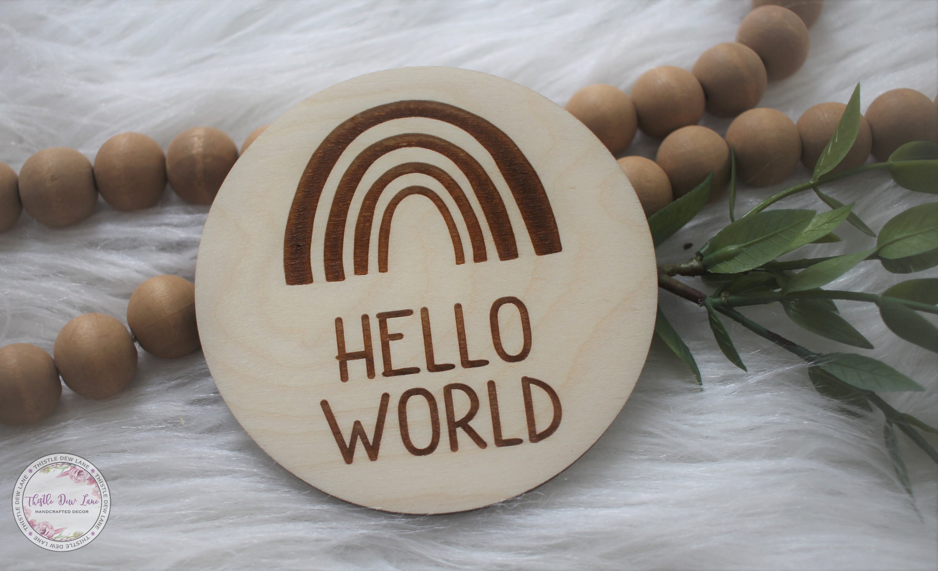 Hello World Sign Engraved Baby Sign Newborn Birth | Etsy