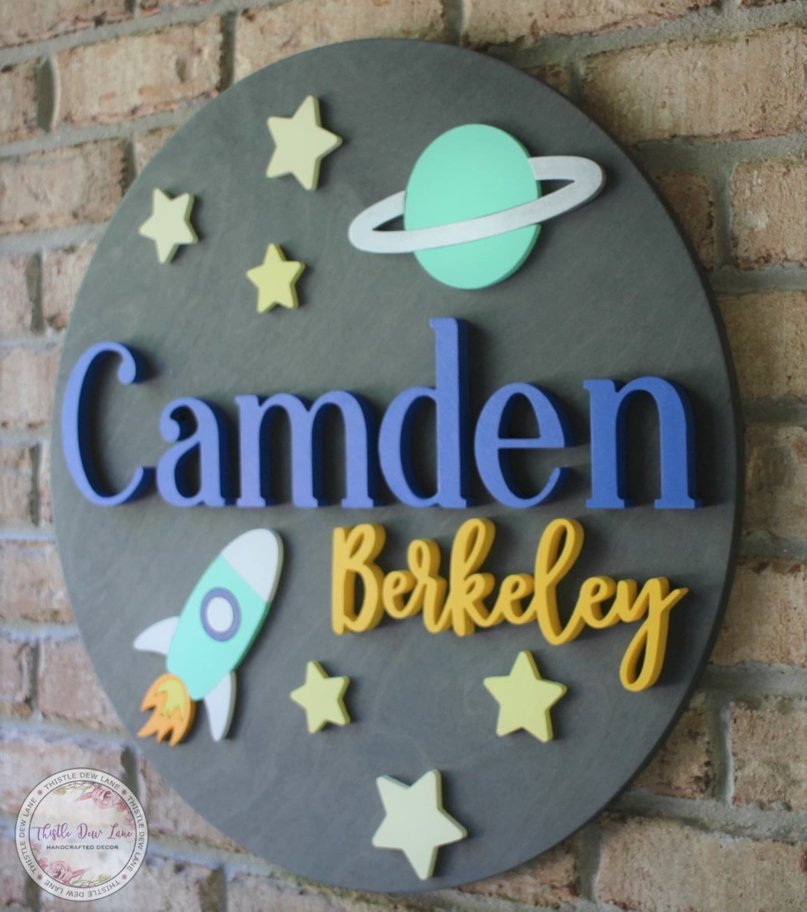 Space Name Sign Space Wall Art Nursery Name Sign Outer - Etsy