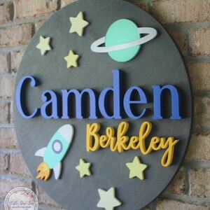 Custom Space Name Sign, Outer Space Nursery Decor, Rocket Ship - Etsy