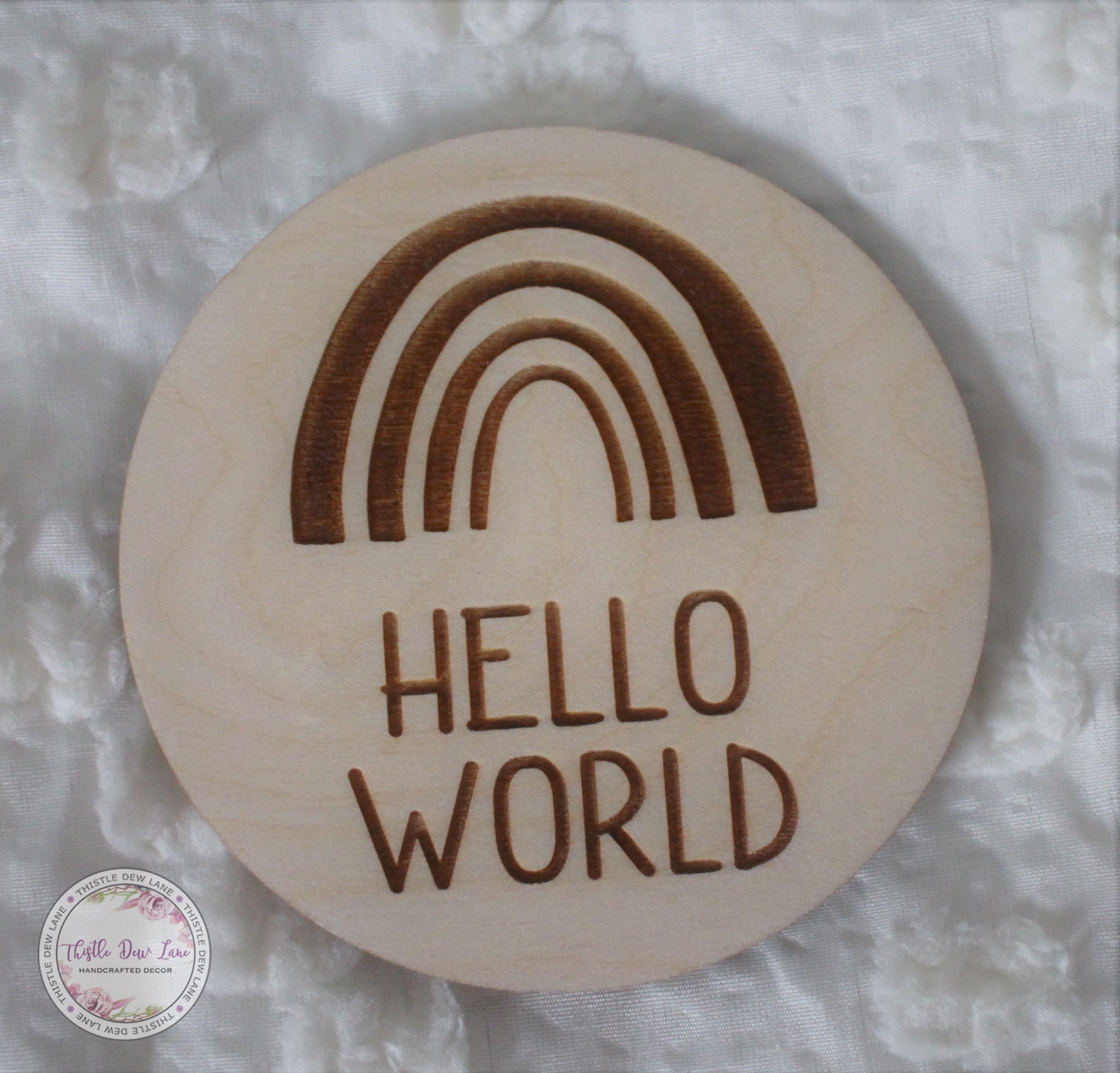 Hello World Sign Engraved Baby Sign Newborn Birth - Etsy