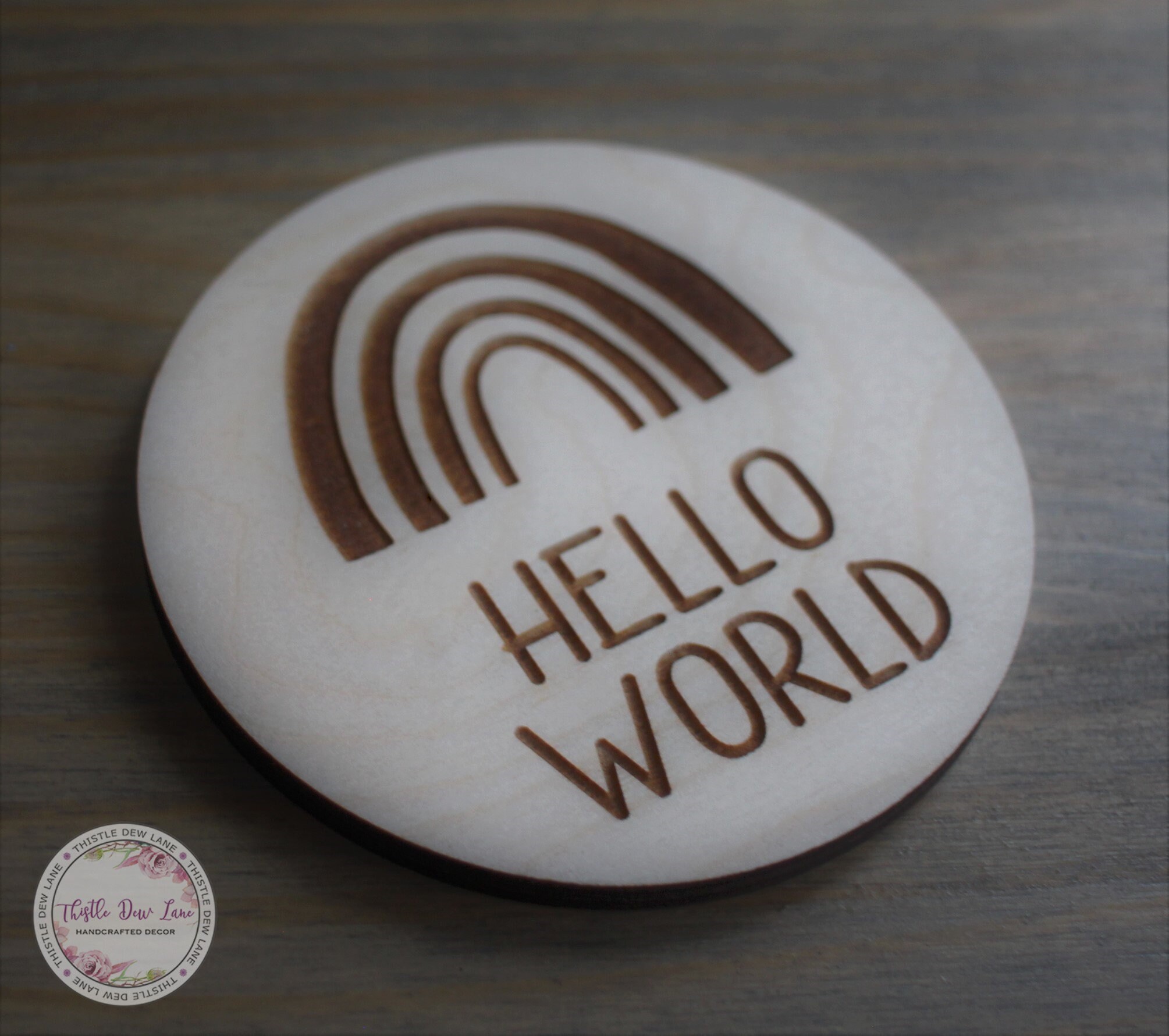 Hello World Sign Engraved Baby Sign Newborn Birth | Etsy