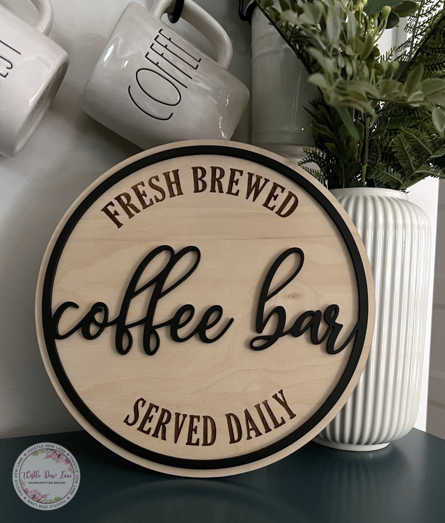 Coffee Bar Sign Round Coffee Bar Wood Sign Coffee Bar Decor - Etsy