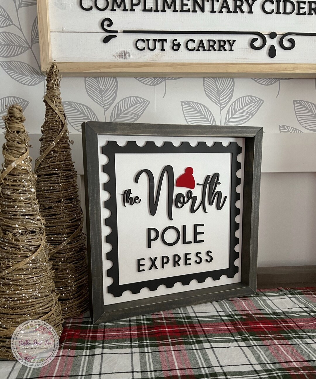 North Pole Express Sign, Christmas Stamp Sign, Santa Sign, Santa Letter ...