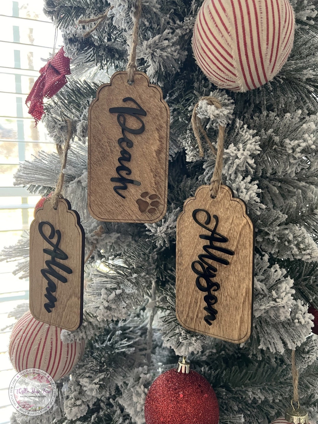 Christmas Name Tags, 3D Name Tags, Personalized Stocking Name Tags ...