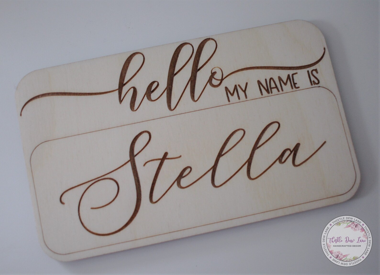 Hello My Name is Sign, Engraved Nametag Sign, Newborn Birth ...
