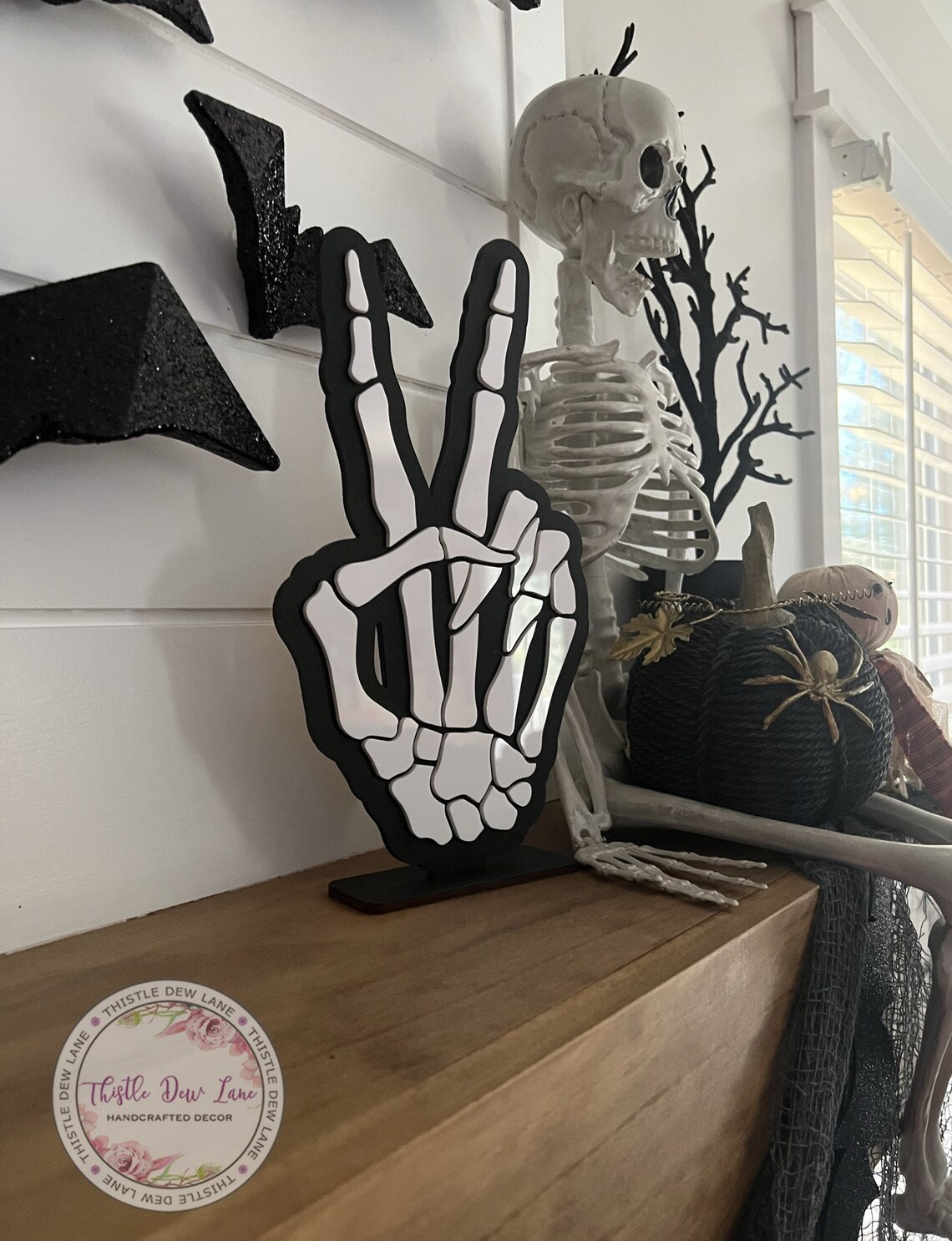Skeleton Peace Hand Sign, Skeleton Peace Sign, Skeleton Hand Decor ...