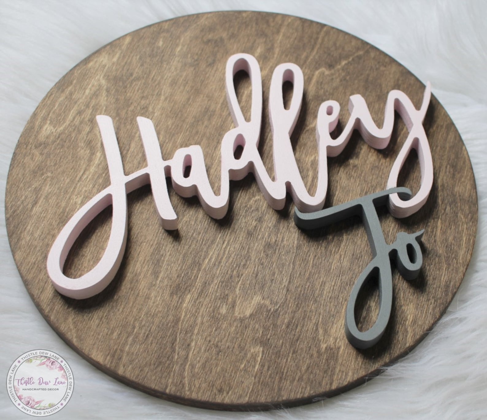 3D Nursery Name Sign Round Name Sign Custom Name Sign - Etsy