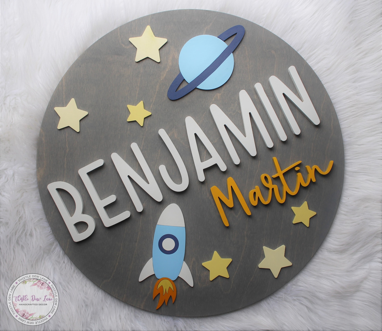 Space Name Sign Space Theme 3D Nursery Sign Outer Space | Etsy