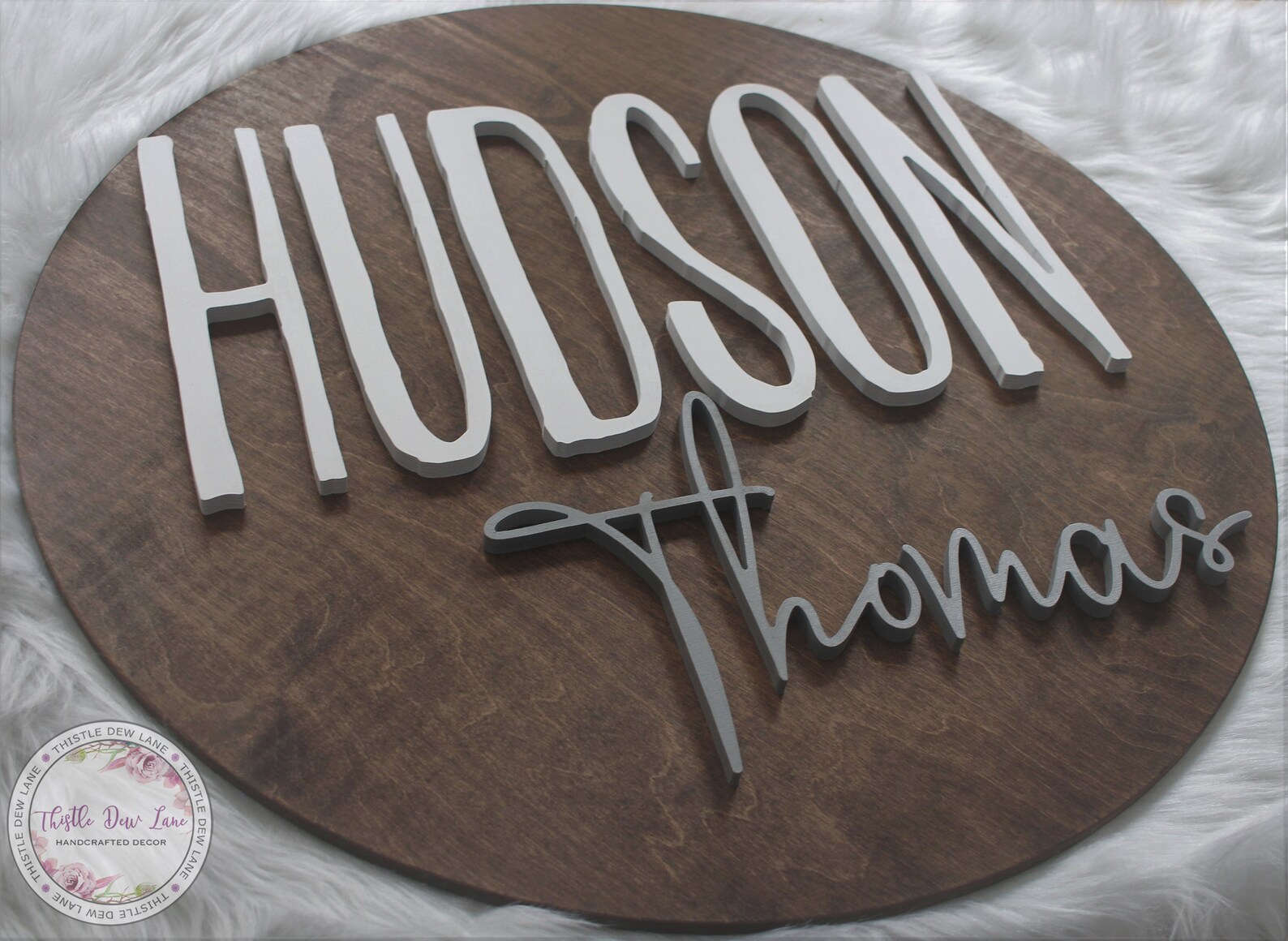 3D Nursery Name Sign Round Name Sign Custom Name Sign | Etsy