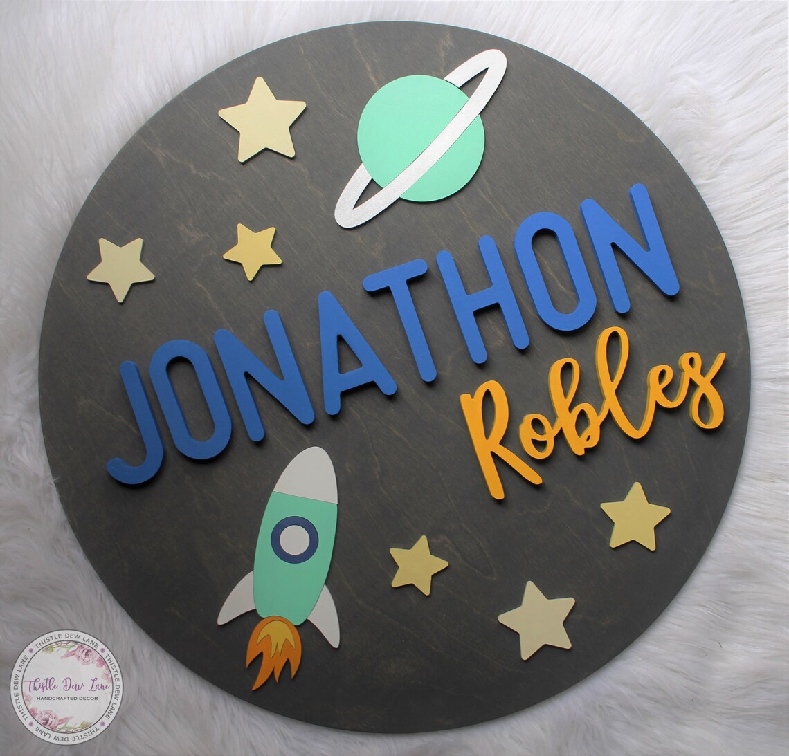 Space Name Sign Space Wall Art Nursery Name Sign Outer | Etsy