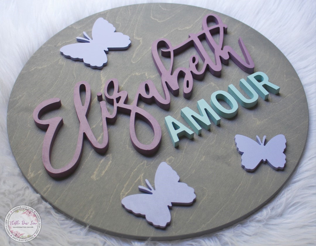 Butterfly Name Sign, Nursery Name Sign, Butterfly Nursery Decor ...