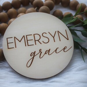 Engraved Baby Name Sign, Newborn Birth Announcement Sign, Wooden Name ...