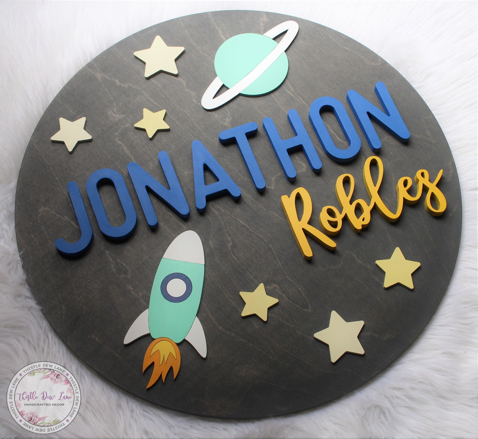 Space Name Sign Space Wall Art Nursery Name Sign Outer | Etsy