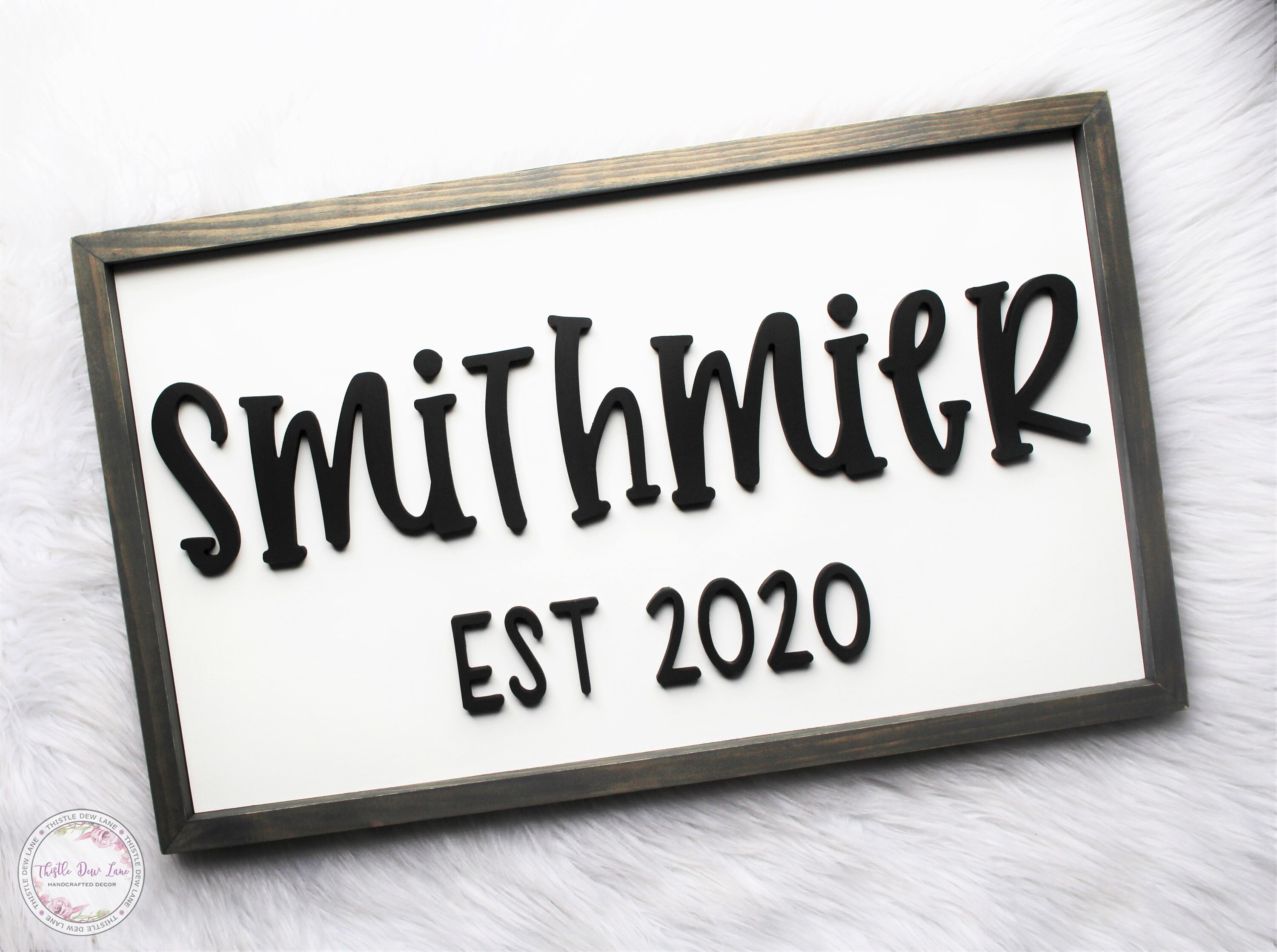 Custom 3D Wood Name Sign, Personalized Family Last Name, Framed - Etsy