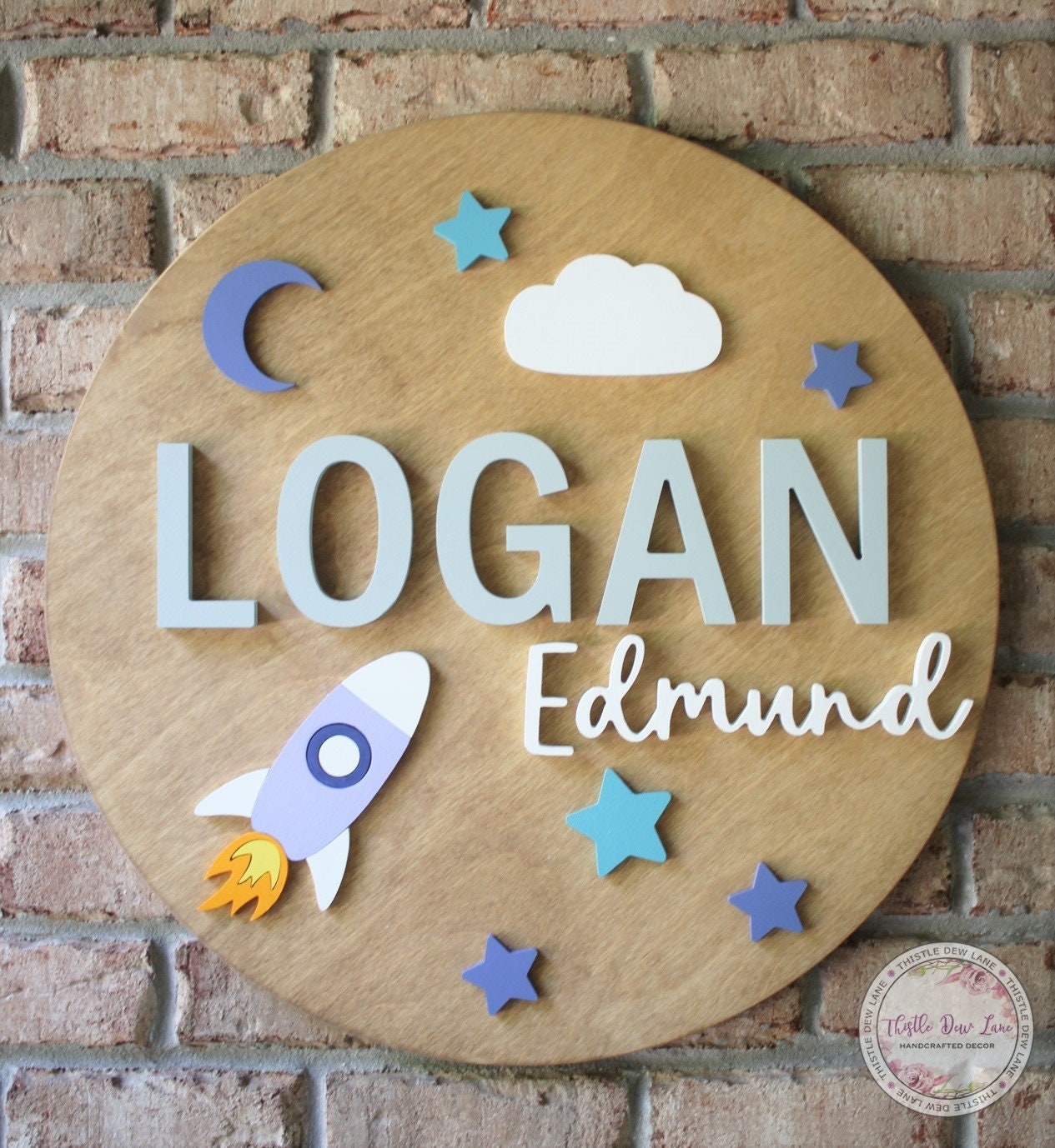 Custom Space Wood Name Sign, Rocket Ship, Nursery Decor - Etsy