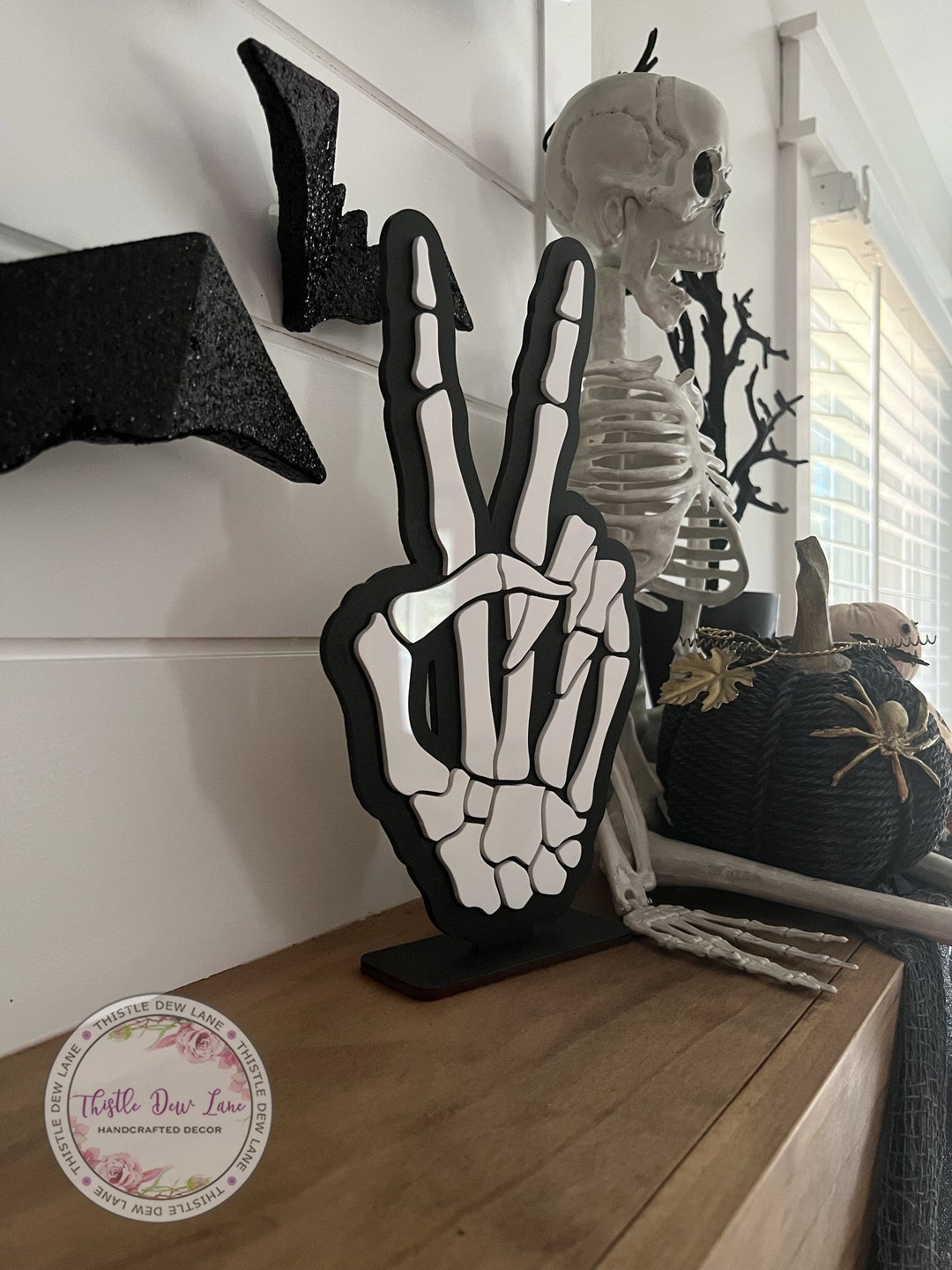 Skeleton Peace Hand Sign, Skeleton Peace Sign, Skeleton Hand Decor ...