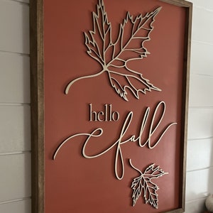 Hello Fall Sign, Wood Fall Sign, 3D Hello Fall Sign, Hello Fall, Fall ...