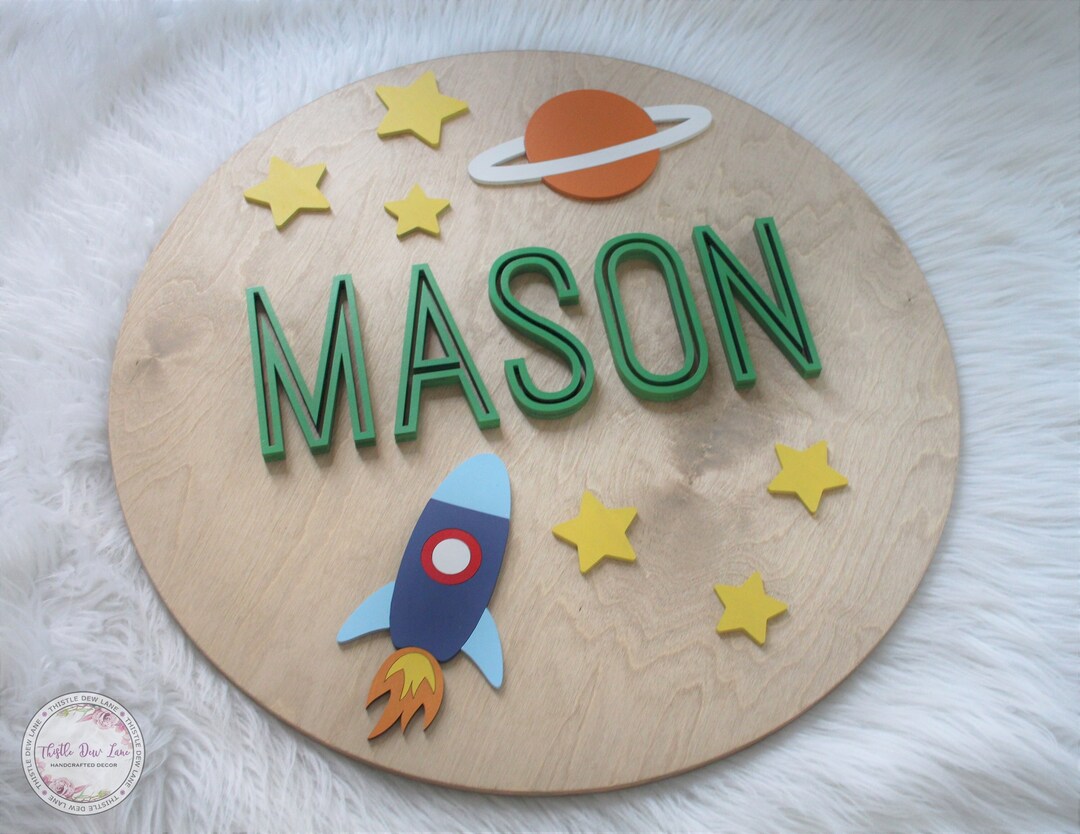 Space Name Sign, Space Wall Art, 3D Name Sign, Outer Space Decor ...