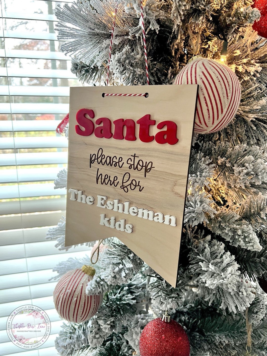 Personalized Santa Stop Here Sign, Santa Please Stop Here, Santa Sign ...