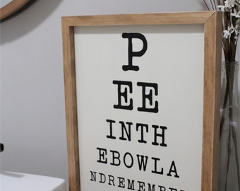 Pee Eye Chart Sign - Etsy