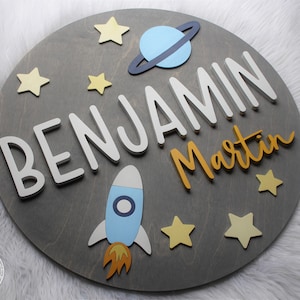 Custom Space Name Sign, 3D Wood Nursery Decor - Etsy
