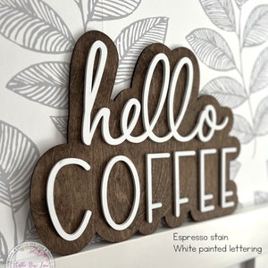 Hello Coffee Sign, 3D Coffee Bar Wood Sign, Coffee Bar Decor, Kitchen ...