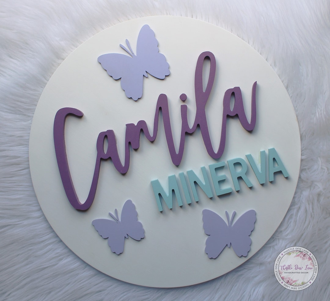Butterfly Name Sign, Butterfly Nursery Decor, Butterfly Theme, 3D ...