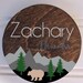 Mountain Scene Name Sign Woodland Nursery Theme Round 3D - Etsy