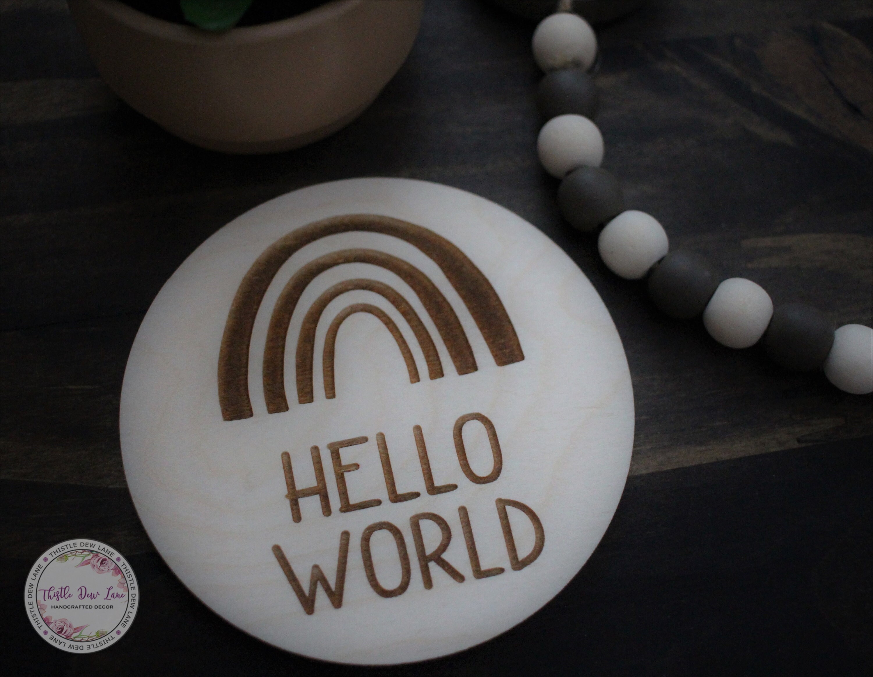 Hello World Sign Engraved Baby Sign Newborn Birth - Etsy