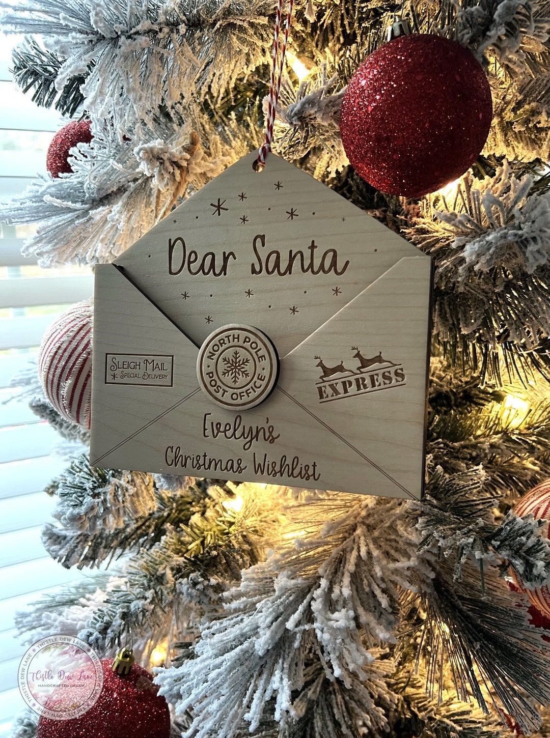 Letter to Santa Ornament, Kids Personalized Christmas Ornament ...