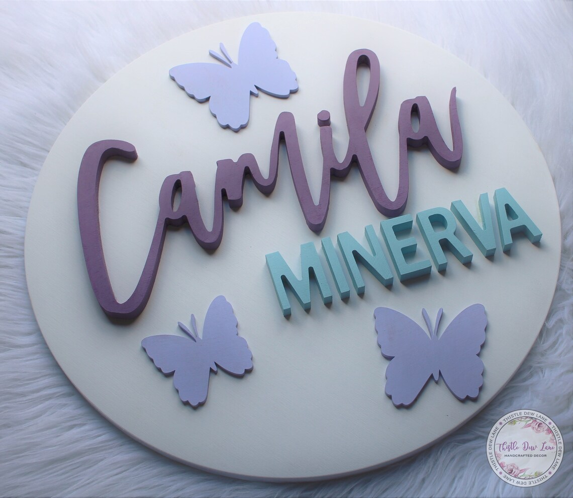 Butterfly Name Sign Butterfly Nursery Decor Butterfly Theme - Etsy