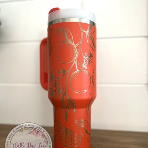 40oz 30oz Tumbler, Orange Blossom Tumbler, Laser Engraved Tumbler, 40 ...