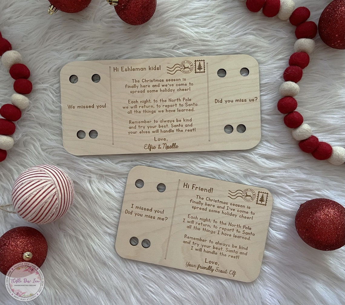 Elf Return Postcard Double Elf Return Letter Elf Return - Etsy