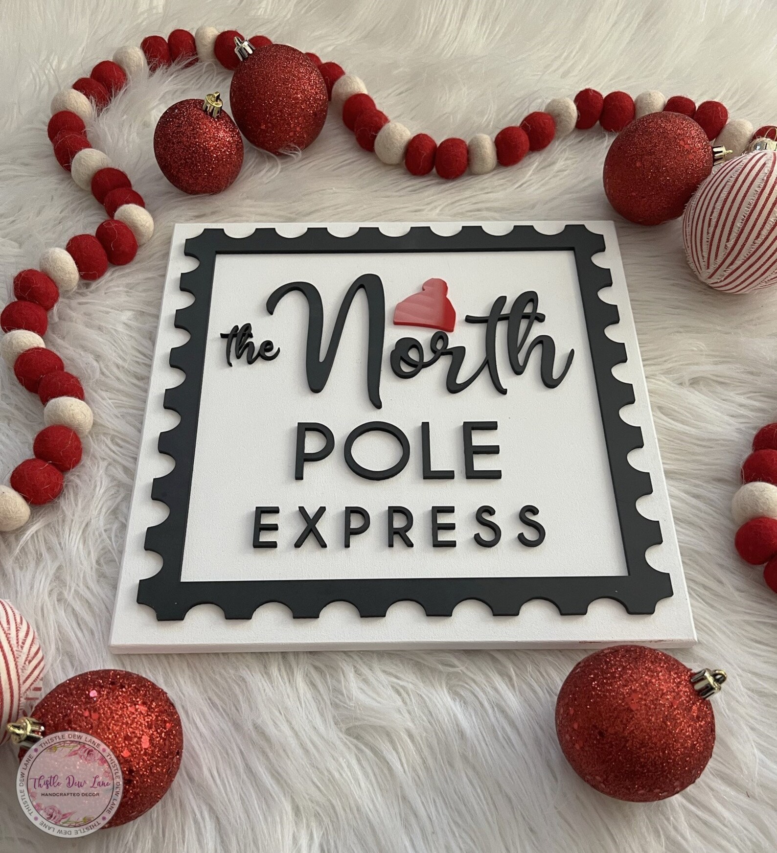 North Pole Express Sign Christmas Stamp Sign Santa Sign - Etsy