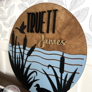 Duck Name Sign, Duck Hunting Nursery Theme, Lake 3D Nursery Name Sign ...