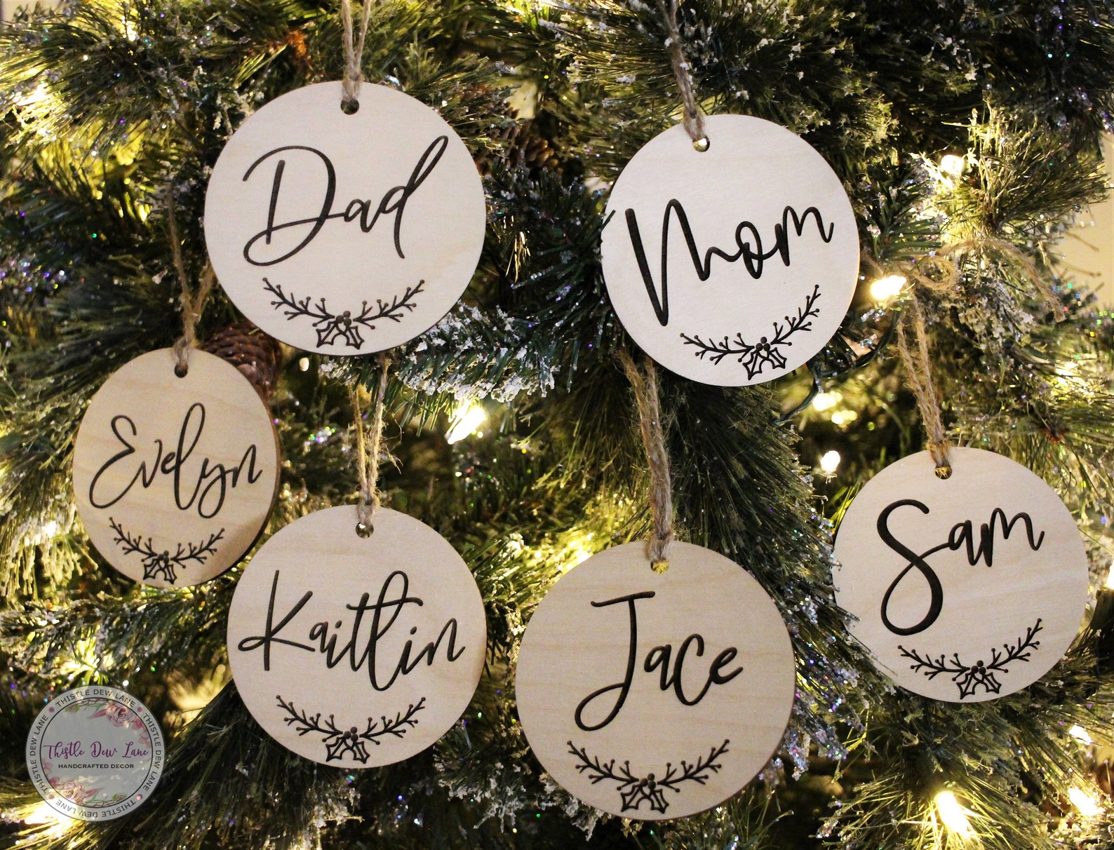 Christmas Name Tags Personalized Stocking Name Tags Wooden | Etsy