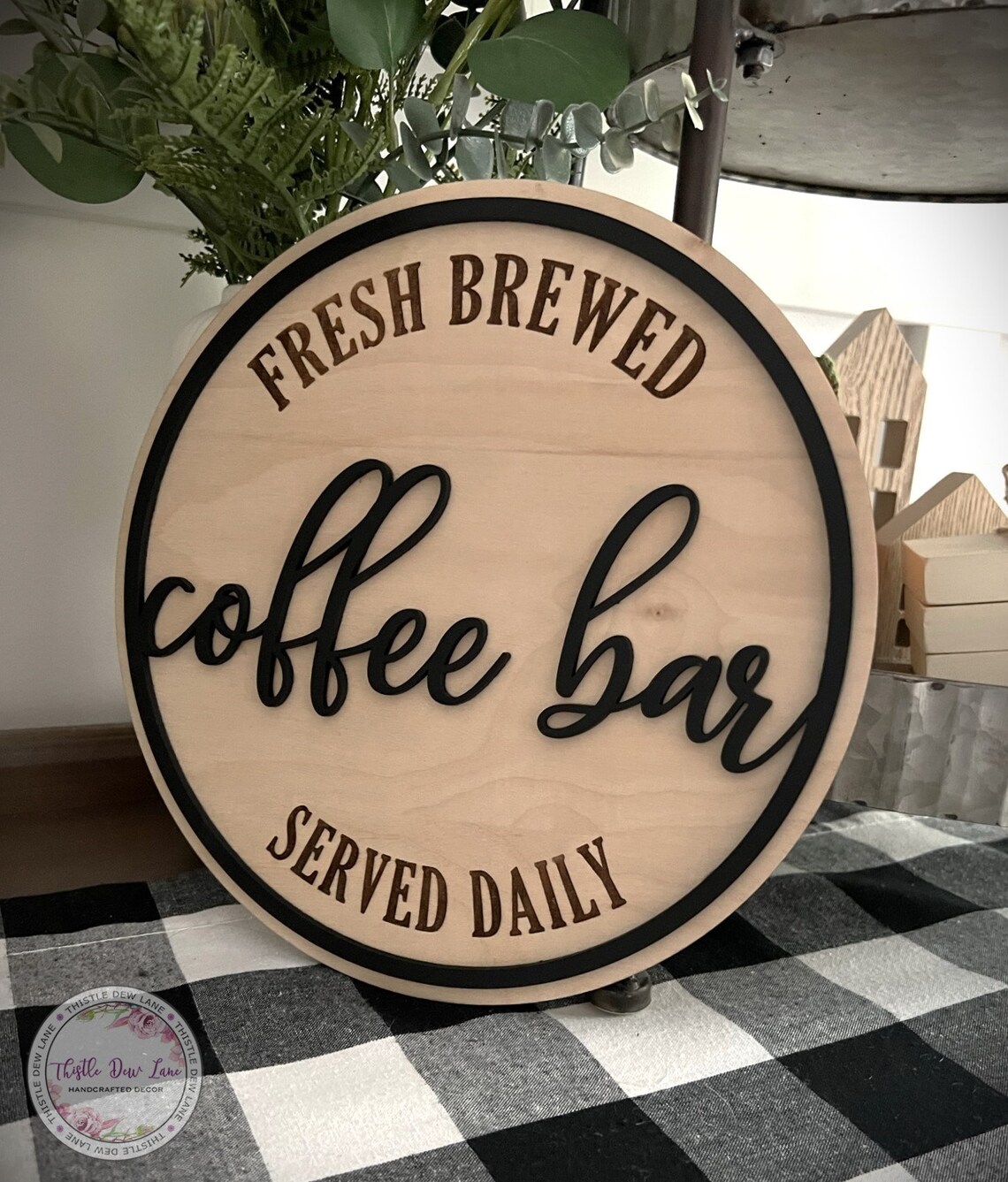 Coffee Bar Sign Round Coffee Bar Wood Sign Coffee Bar Decor - Etsy