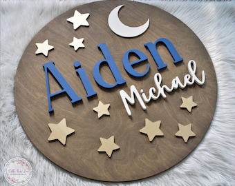 Name Sign, Astronaut Space Kids Room Sign, Boys Room Decor ...