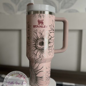 Engraved Stanley Tumbler, Laser Engraved Stanley, Flower Tumbler ...