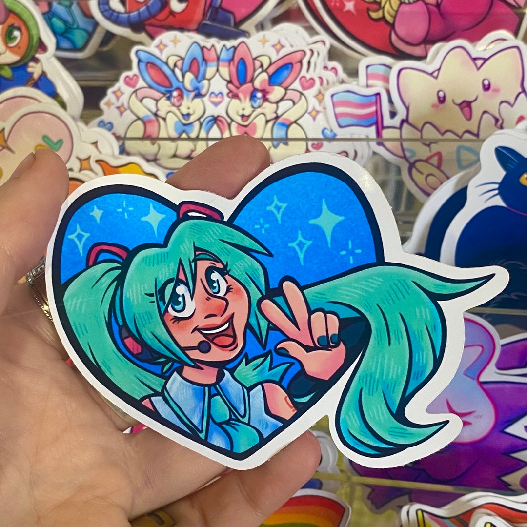 Hatsume Miku Vocaloid Heart Sticker - Etsy