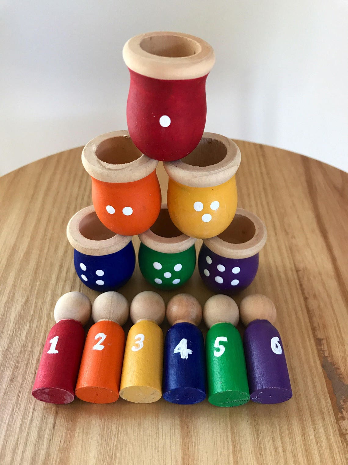 Number Sorting Peg Dolls, Wooden Peg Dolls, Educational Toys, Maths ...